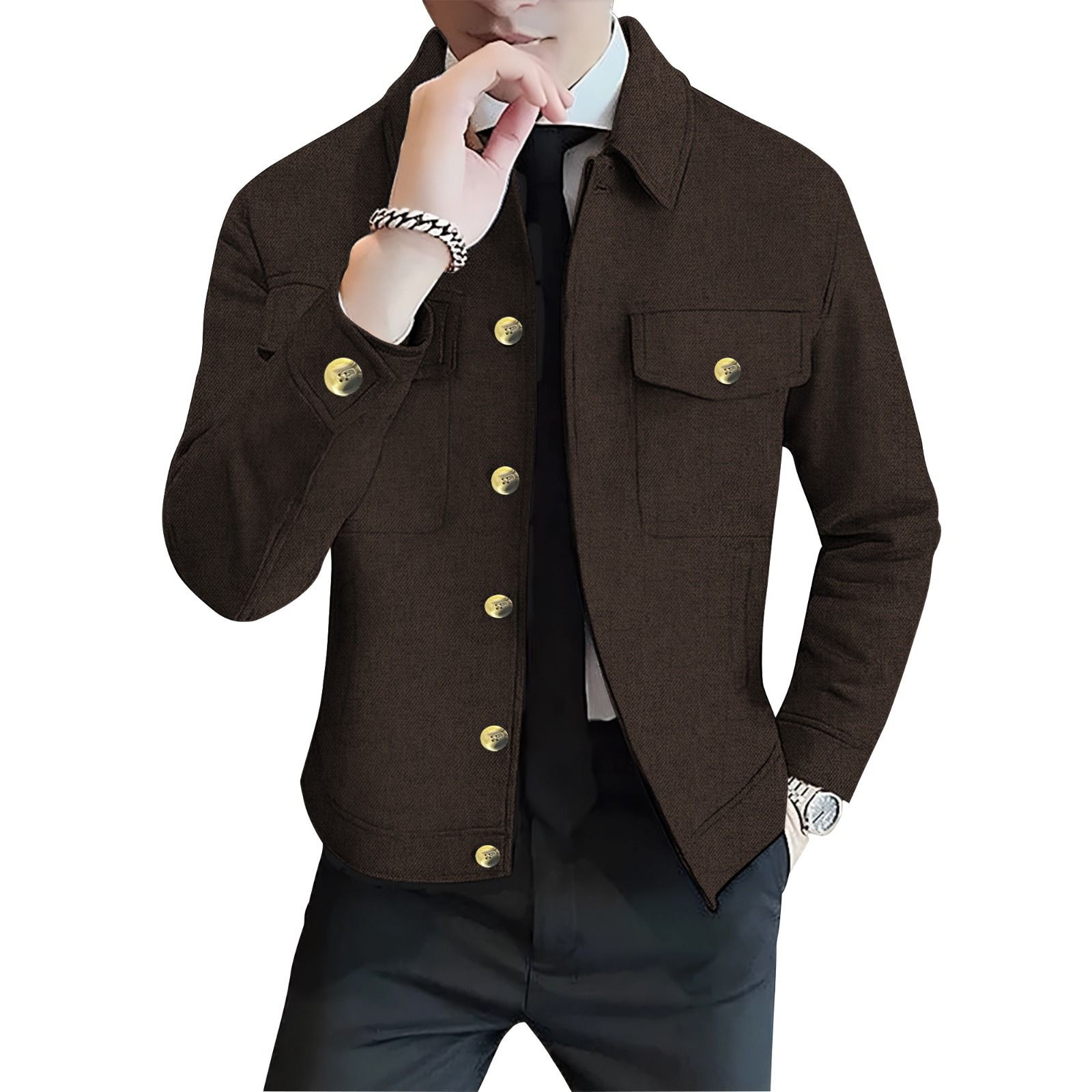 MEN'S BUTTON-UP SHACKET JACKET || 1142